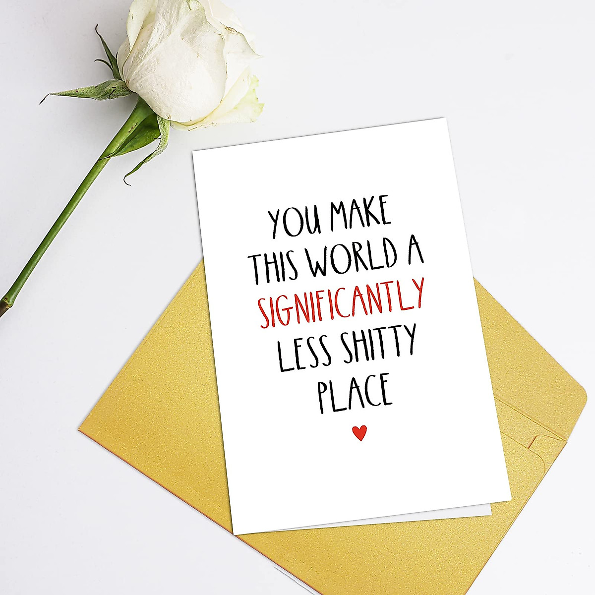 Supoeguk Funny Birthday Card for Best Friend, Bestie Birthday Card, Thank You Card for Him Her, Thinking of You Card, You Make The World Better