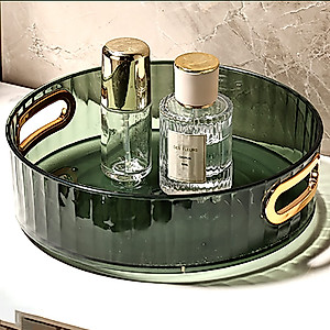 ANFENGLOU 360 °Rotating Lazy Susan Organizer Makeup Organizer, 9Inch Green Perfume Skincare Organizers for Dresser, Vanity Tray, Bathroom Counter Organizer
