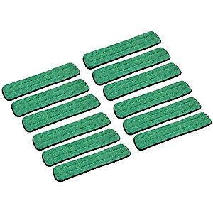 Real Clean 24 inch Microfiber Dry Dusting Mop Refill Pads for Flat Microfiber Mop Frames (Pack of 12)