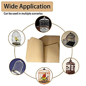 Hamiledyi Bird Gravel Paper, Special Sea Sand Liner for Page, Parrot Cage Gravel Paper Mat, 17x11 Inch Disposable Cushion Pads for Bird Parakeet Budgie 32PCS