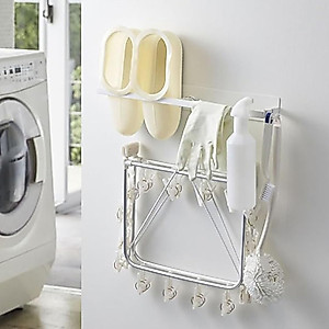 Magnetic Laundry Hanger Rack,Hanger Storage,Magnetic Drying Rack Laundry,Magnetic Hanger Holder for Laundry Room,Magnetic Laundry Hook (Small Black)