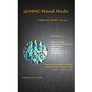 GOMMO Blue Paua Shell Veneer Sheet Enhanced for Inlay and Overlay Flat(9.4" x 5.5" x 0.007")(New Zealand Blue Abalone)