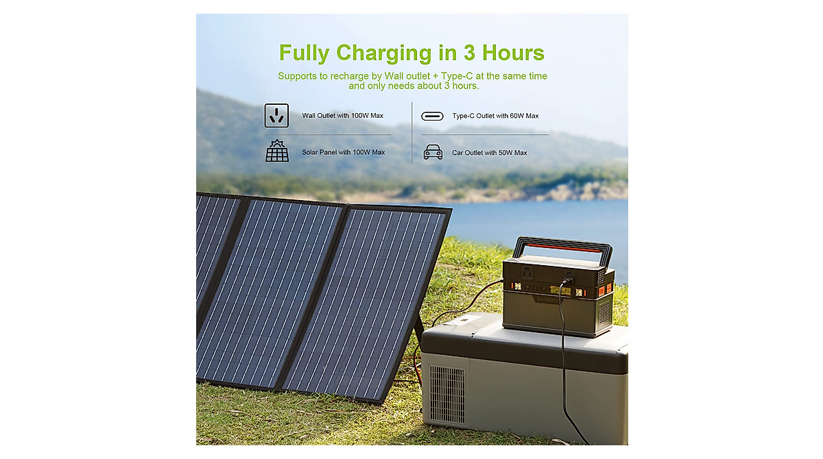 ALLPOWERS 700W Power Station with Solar Panel Included, 606Wh Solar ...