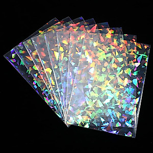 Black Lotus 100pcs Broken Glass Gemstone Laser Flashing Card Film Holographic Idol Photo Sleeves Ultra Super Protector (61x88mm)