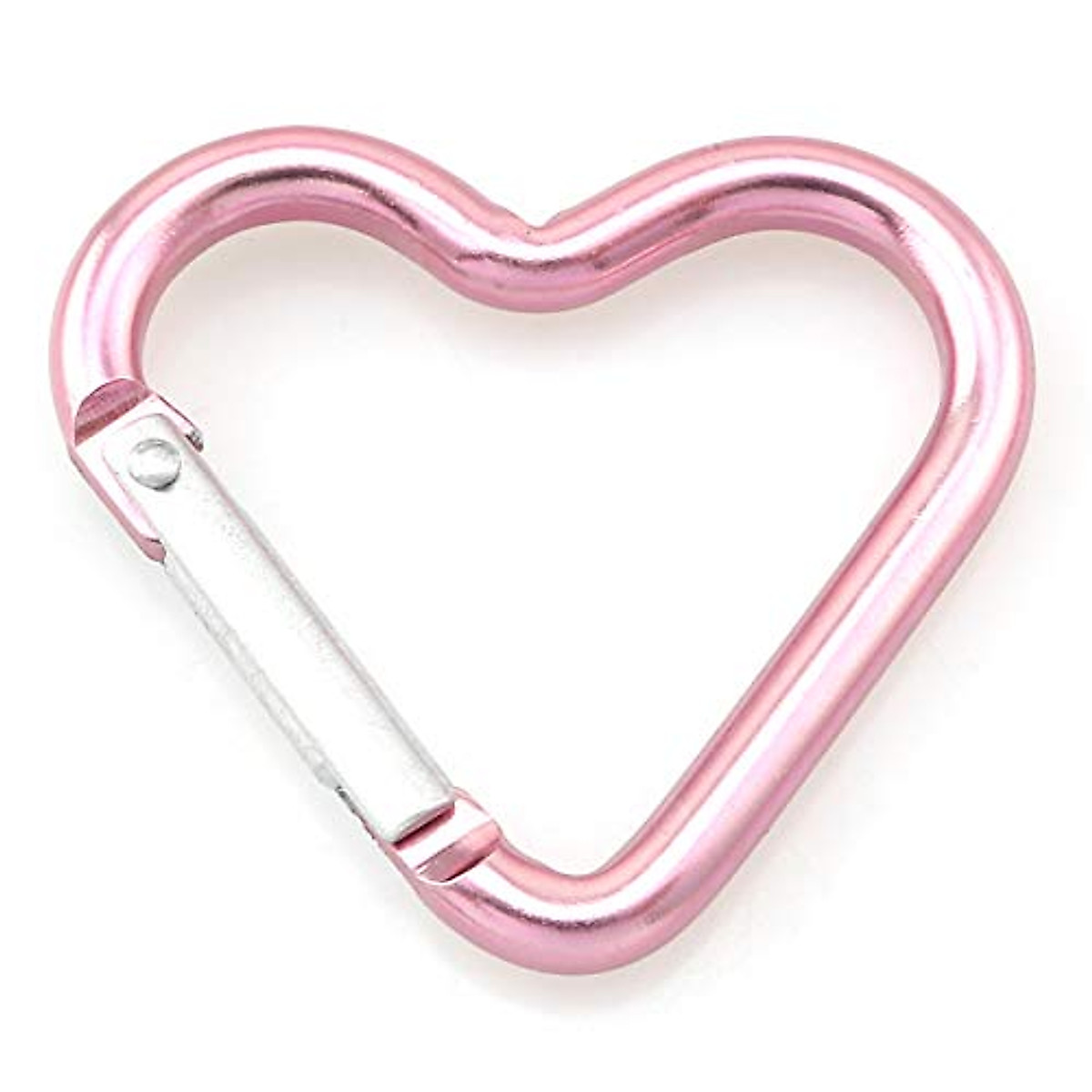 Lind Kitchen 10pcs Heart-shaped Aluminum Snap Hook Clip Key Holder, Keychain Clip (Light Pink)