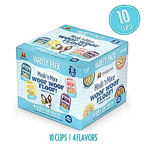 Weruva Dog Meals 'n More Natural Wet Dog Food, Woof Woof Floof! Skin & Coat Health Variety Pack, 3.5oz Cup (Pack of 10)