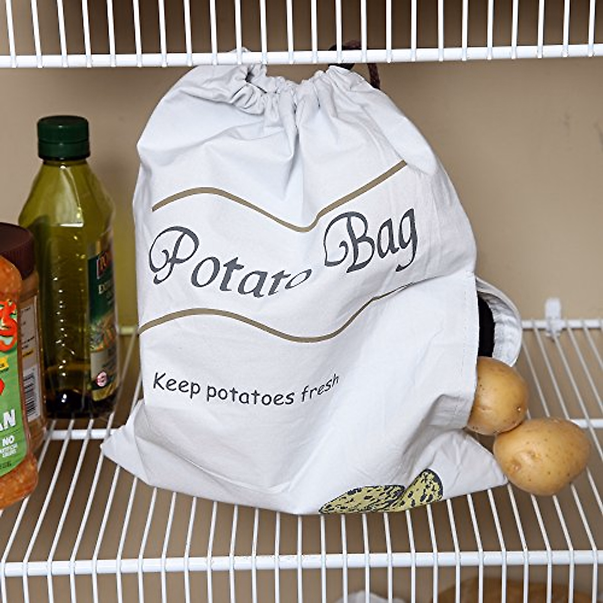 Set of 2 Vegetable Bags, Includes Potato Bag and Onion Bag - by Home-X