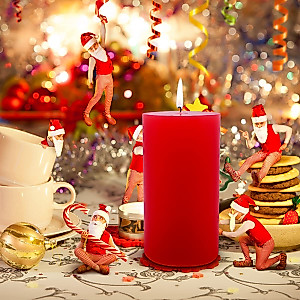 3 Pack 3x6 Inch Red Pillar Candles for Romantic Valentine's Day and Christmas, Unscented Column Candle for Home Restaurants, Smokeless Dripless and Clean Burning Emergency Candle