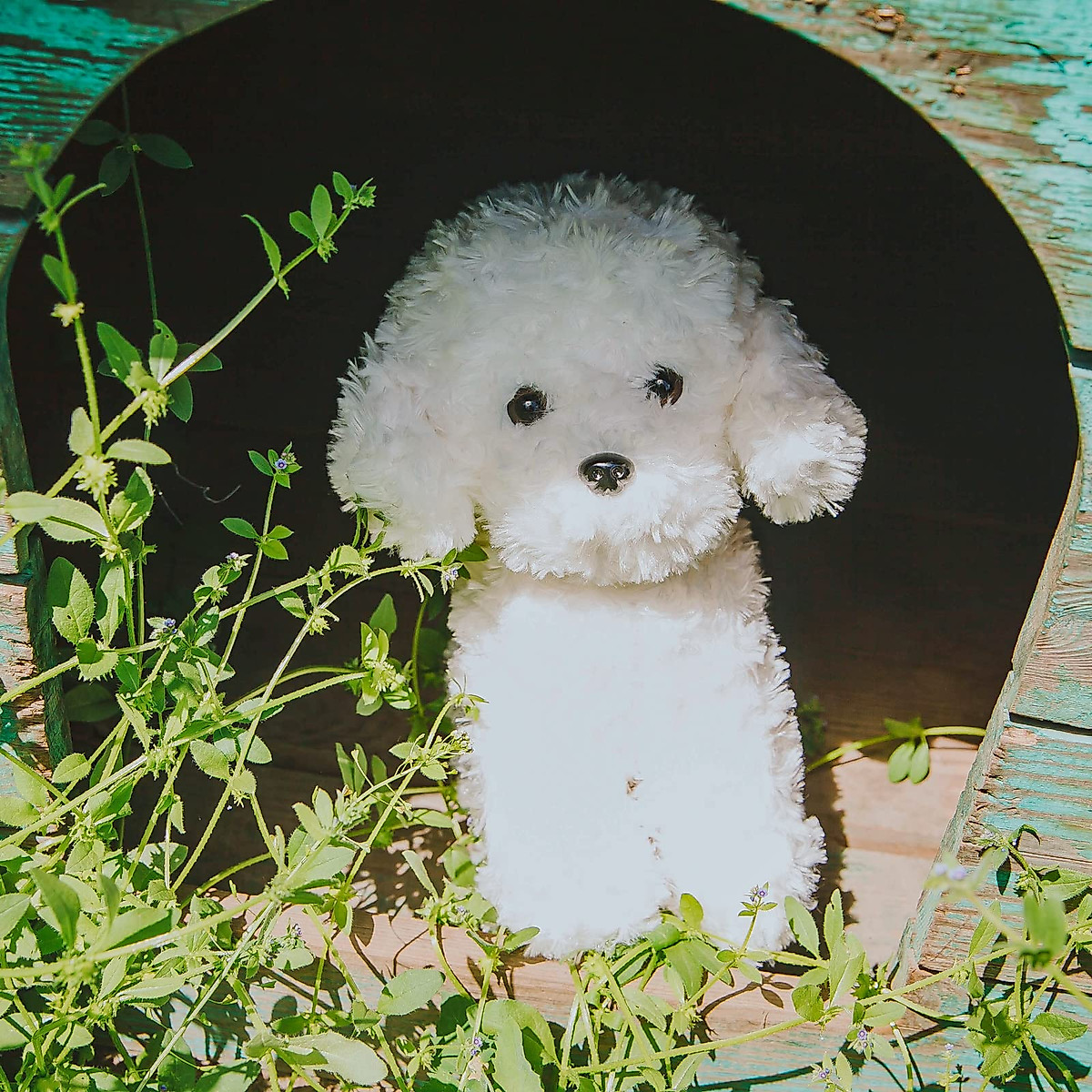 WEIGEDU White Toy Poodle Stuffed Animal - Bichon Frise/Maltese/White Labradoodle Plush Toy for Kids and Babies - Perfect Birthday & Easter Gift, 12.6"
