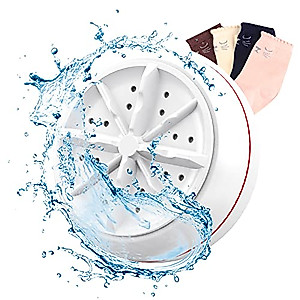 Mini Portable Washing Machine, USB Powered Ultrasonic Turbine Mini Washing for Cleaning Sock, Underwear, Small Rags Chargeable Mini Turbo Washer for Travel, School, Outdoor Camping, Apartments