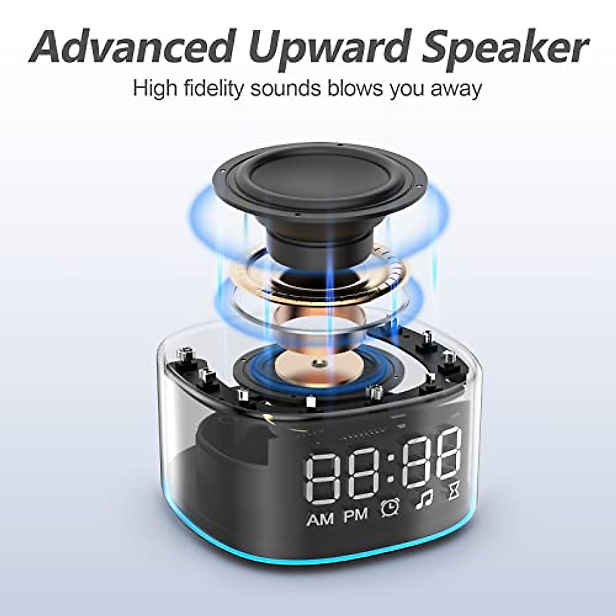 Housbay Sound Machine with Alarm Clock- 2 in 1, 18 Soothing Sounds, Digital Clock with Dimmer, 7 Color Night Light with ON/Off Options, Sleep Timer, White Noise Machine for Sleeping