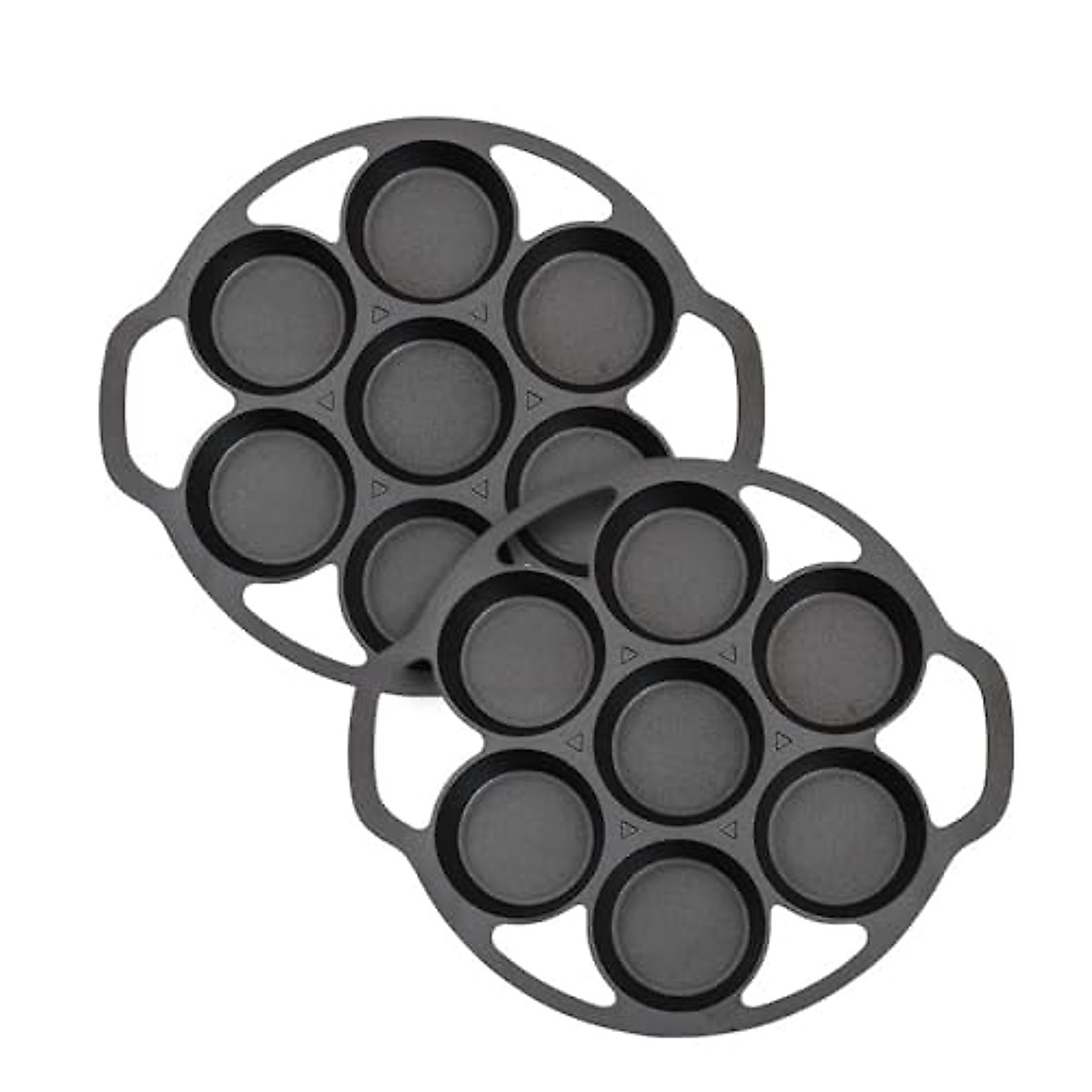 SOGA 2X 32cm Cast Iron Takoyaki Fry Pan Octopus Balls Maker 7 Hole Cavities Grill Mold