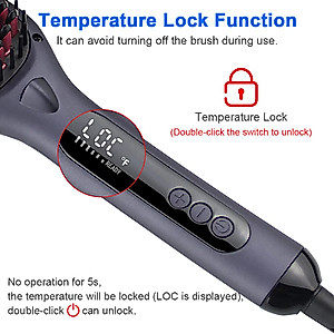 Hair Straightener Brush, Byzesou Ionic Hair Straightener Comb with Auto Temperature Lock and Auto-Off Function, 30s Fast Heating, 16 Heat Levels Perfect for Professional Salon at Home