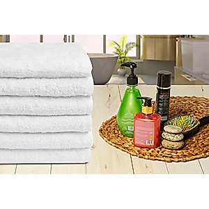 Cotton Bath Towels Set White 24" x 48" Pack of 6 Ultra Soft 100% Cotton Bath Towel White Highly Absorbent Daily Usage Bath Towel Ideal for Pool Home Gym Spa Hotel