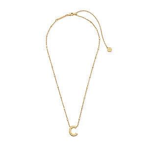 Kendra Scott Letter C Pendant Necklace for Women, Fashion Jewelry, 14k Gold-Plated Brass, Gold Metal, Letter C
