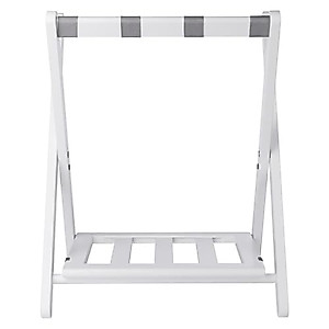 Raya luggage rack with shelf in white finish