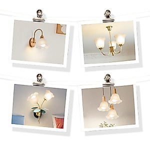 Glass Shade Light Fixture Accessory, Replacement Glass Lampshade with Bell Shaped and trumpet Rim, 1.63inch Fitter, 4.8inch High, 6.4inch Diameter, Lamp Shade Cover for Pendant Lights Table lamp