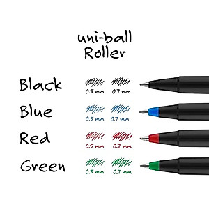 Sanford Uniball Roller Stick Pen, 0.5Mm Micro Point, Blue Ink, Dozen (60153)