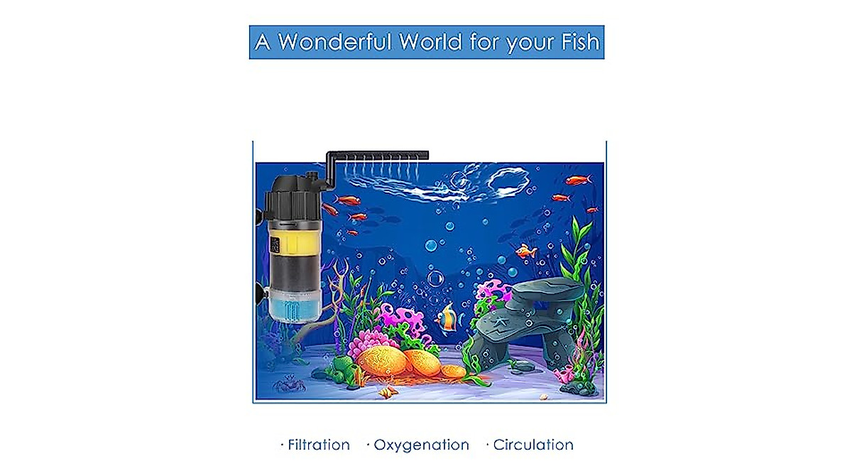 FUMAK 3-Stage Aquarium Filter for 10-40 Gallon Tanks
