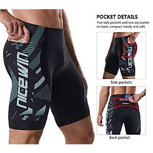 Men's Cycling Shorts Anti-Slip Leg 4D Padded Bike Shorts with 3-Pockets Breathable Biking Bicycle Motorcycle Half-Pants Gray S