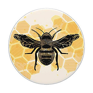 Honeycomb Bee Hive Beekeeper Bees Lover Bee Whisperer Bee PopSockets PopGrip: Swappable Grip for Phones & Tablets