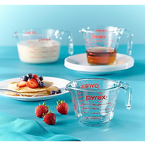 Pyrex 3 Piece Glass Measuring Cup Set - Easy Read & Pour