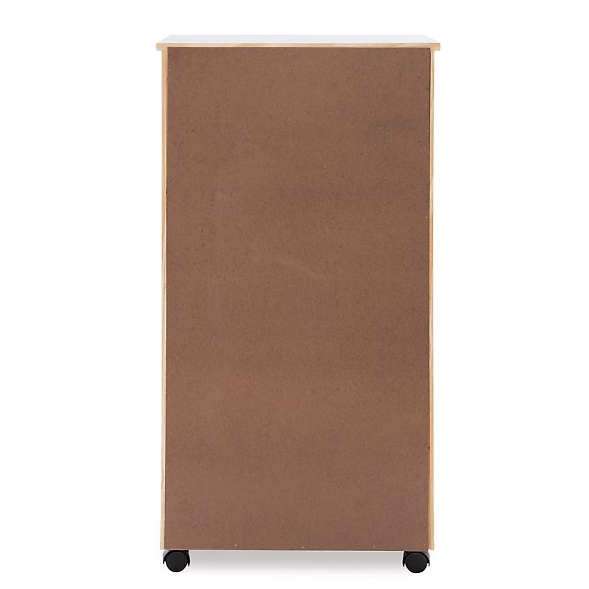 Linon Callie Multipurpose Eight Drawer Dresser Wood Rolling File Cabinet Storage Cart with Casters in White Wash