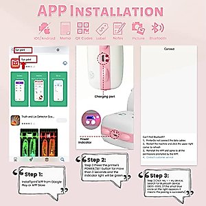 Mini Pocket Printer, Gifts for kids, Portable Thermal Printer for Pictures/Retro-Style Photos/Receipts/Notes/Lists/Label/ Memo/QR Codes, Bluetooth Wireless Smart Printer with Android or iOS APP (PINK)