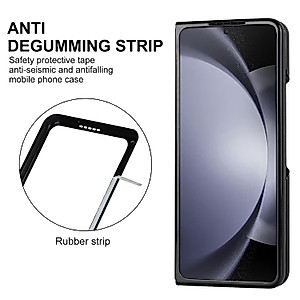 XNXCEVI for Samsung Galaxy Z Fold 5 Case, Premium Leather Back Cover Anti-Scratch Shockproof Case for Galaxy Z Fold5 5G (Black)