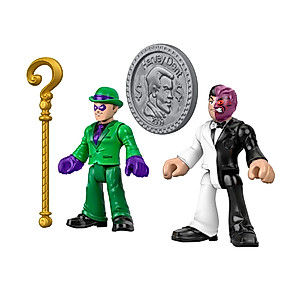 Fisher-Price Imaginext DC Super Friends The Riddler and Two Face Figures, Multicolor (GBL90)