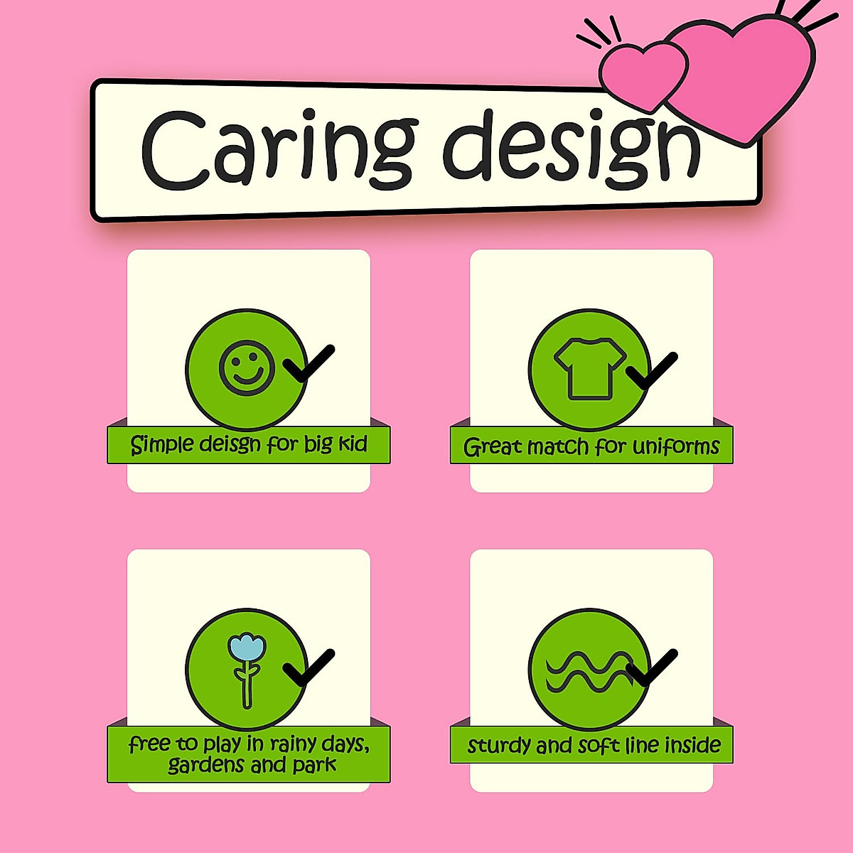 KomForme Kids Rain Boots, Waterproof Rubber Matte Boots with Reflective Stripes and Easy-on Handles Pink, 2 Big Kid