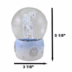 Ebros Gift Trail of Painted Ponies Western Christmas Frozen Winter Snow Crystal Horse Glitter Water Globe 5.25" Tall Farmhouse Ranch Cabin Country Snow Globes Collectible Figurine