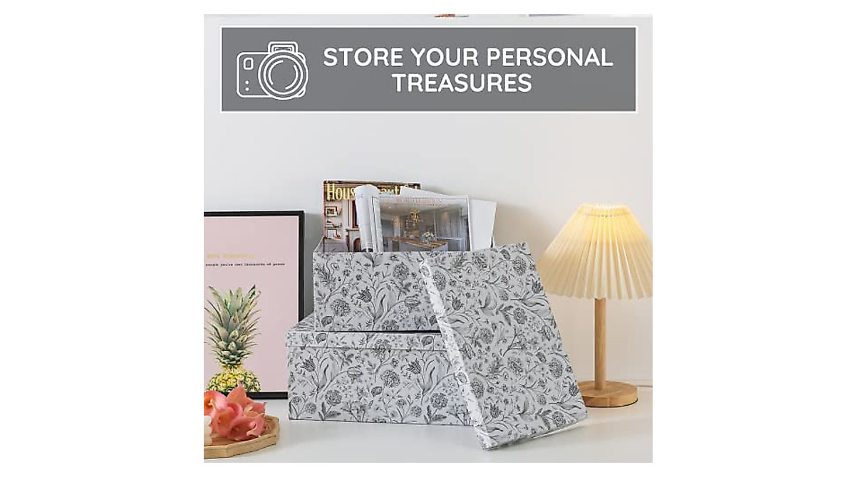 Soul & Lane Decorative Cardboard Storage Boxes - Set of 3