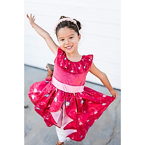 Little Adventures Ruby Princess Dress Up Costume (Medium Age 3-5) - Machine Washable Child Pretend Play and Party Dress with No Glitter