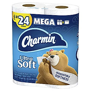 Charmin Ultra Soft Toilet Paper, 6 Mega Rolls = 24 Regular Rolls
