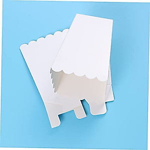 UPKOCH 50PCS Popcorn Box Disposable Snack Cups Paper Serving Holder Candy Popcorn Party Candy cartons Paper Food Basket Snack Containers Popcorn tub White Candy Box European and American