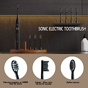GEC Sonic Electric Toothbrush with 8 Brush Heads for Adults,6 High Power Brushing Modes,2 Minutes Build in Smart Timer Electric Toothbrush for Adult and Kids