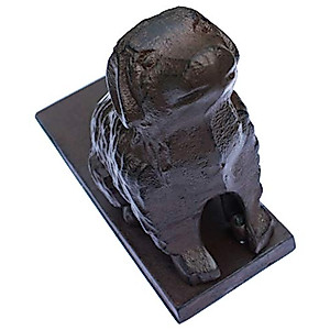 LuLu Decor, Cast Iron Dog Door Stopper, Doorstops Weight 5 Lbs, 8.5" x 7.5" x 3.5" (Brown)