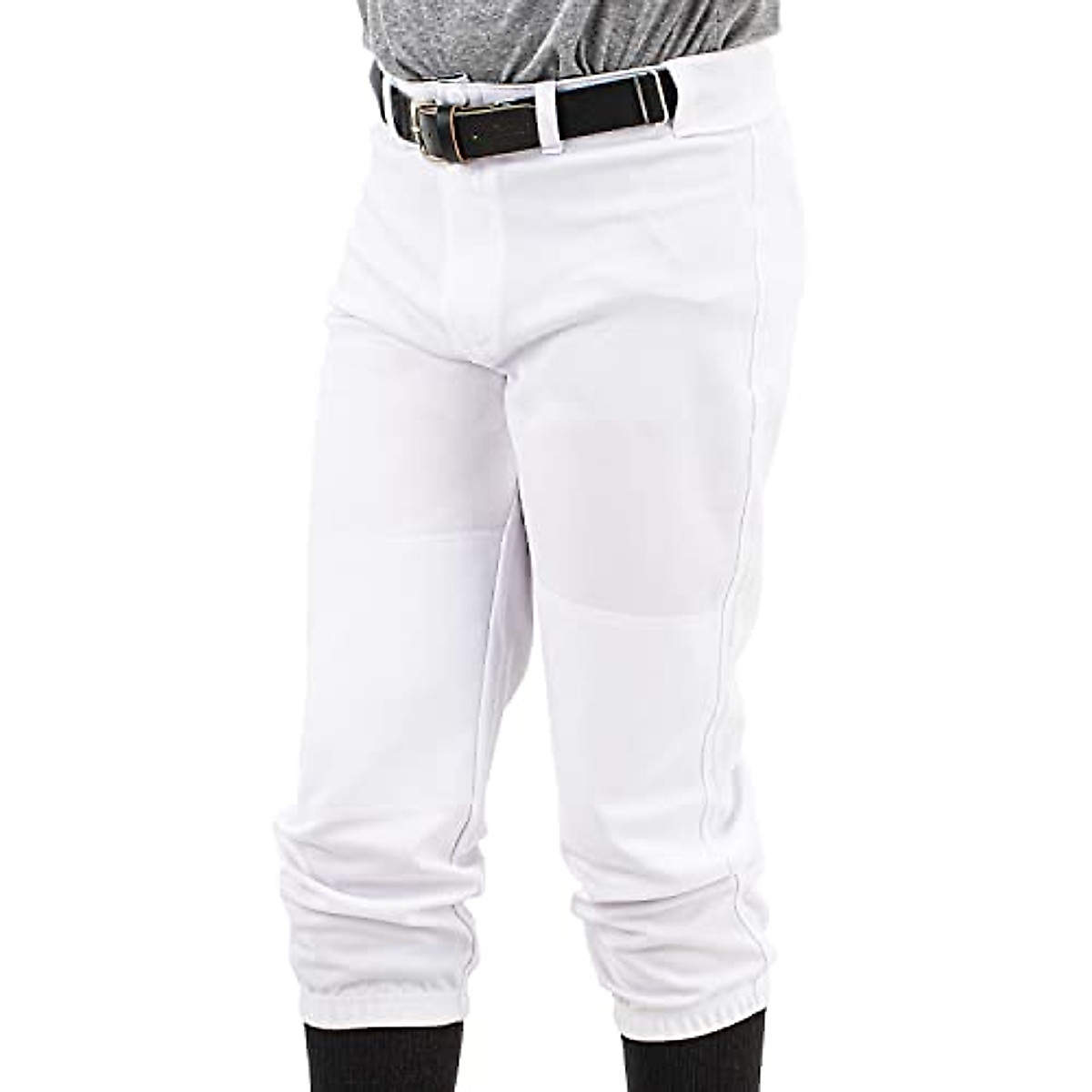 Franklin Sports Youth Baseball + Softball Pants - Knee High White Baseball Pants for Kids - Boys + Girls Knicker Style with Belt Loop - White - Extra Large