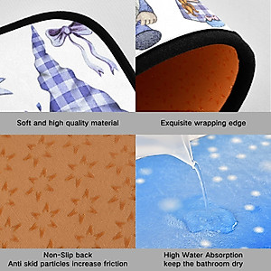 ALAZA Lavender Gnome Kitchen Mat Set 2Piece,Super Absorbent Kitchen Rugs Mats Non Slip Waterproof Easy Clean Carpets Rugs for Kitchen Floor Sink Laundry Runner Area Rug Carpet