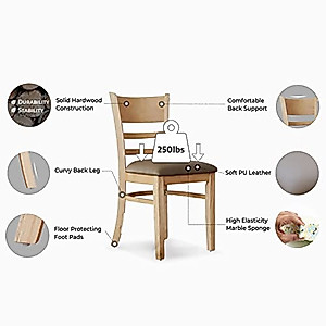 Livinia 3-Piece Dining Table Set, Canberra 28.3" Table (Natural-White) Cabin Chair (Natural) Set for Two