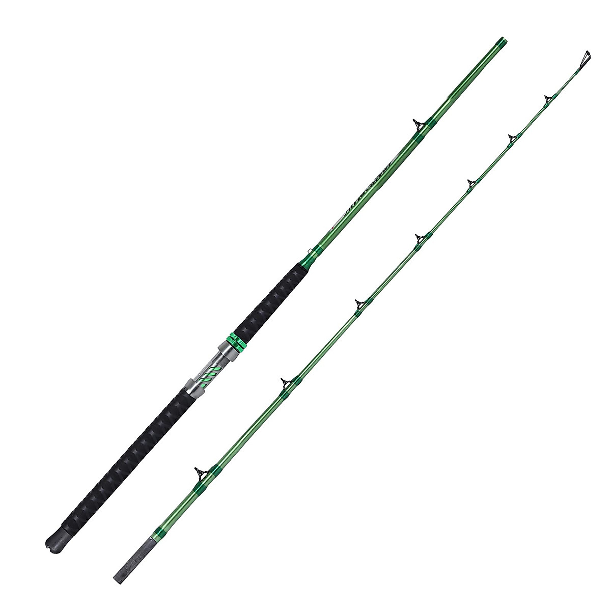 Fiblink Catfish Fishing Rod 1 Piece/2 Piece Catfishing Fishing Pole Portable Travel Heavy Cat Catfish Casting Rod (6'/6'6"/7'/8'/9') (9' - 2Pcs - Green)