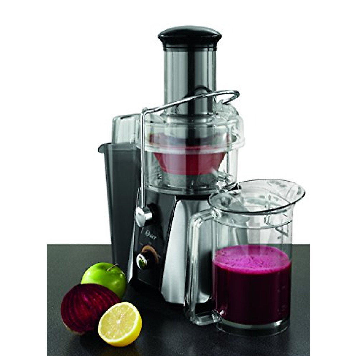 Oster JusSimple 2-Speed Easy Clean Juice Extractor with Extra-Wide Feed Chute, FPSTJE9010-000, 900W, Black/Silver