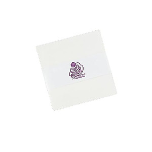 Craft Bunch - 5 inch Charm Pack for Quilting - 42 Precut Cotton Fabric Squares (White)