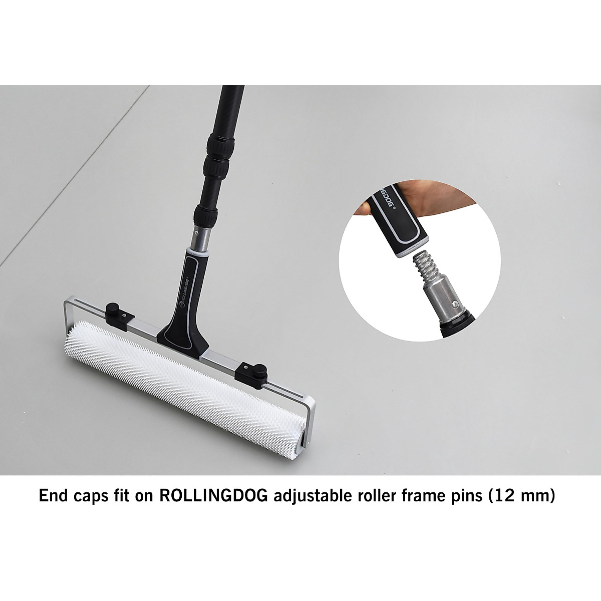 ROLLINGDOG Spiked Roller-Epoxy Floor Spiked Roller for Self Leveling Concrete,Spiked Screeding Compound Roller for Cement Concrete Paint (450mm)