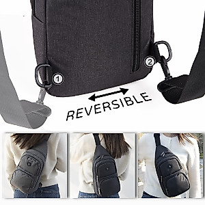 OIWAS Small Sling Bag for Men, Crossbody Backpack for Men Sling Backpack Shoulder Bags Travel Lightweight Hiking Daypack Women Grey