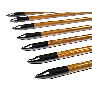 TTFLY FLETCHING 12pcs Parabolic 5" Black White Fletching Bamboo Arrows 32" Practice Targeting Arrow Archery for Recurve Bow Longbow