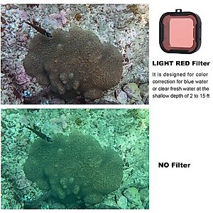 GEPULY Standard Waterproof Housing Case with Dive Filters for GoPro Hero 4, Hero 3+, Hero3 Action Cameras - 131 ft (40M) Underwater Photography - with Red, Light Red, Magenta Filters