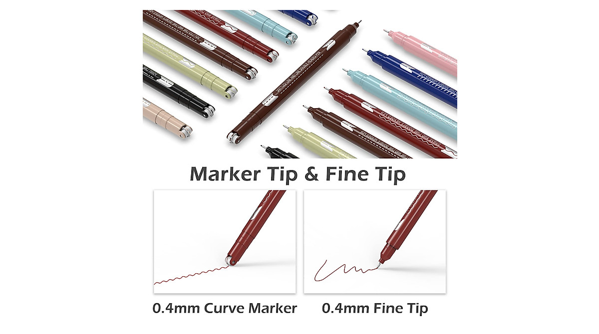 AECHY Dual Tip Curve Pens: Creative Art, Journaling & Notes