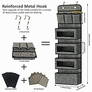 VERONLY Door Hanging Organizer, Nursery Over the Door Pantry Organizer with 4 Large Pockets and 3 Small Pockets, Wall Mount Behind the Door Storage Organizer for Baby Essentials,Nursery, Diapers,Bathroom, Clothes, Bedroom,Cosmetics, Toys and Sundries(Blac